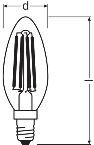 LED žárovka E14 LEDVANCE CL B FIL 4W (40W) teplá bílá (2700K) svíčka