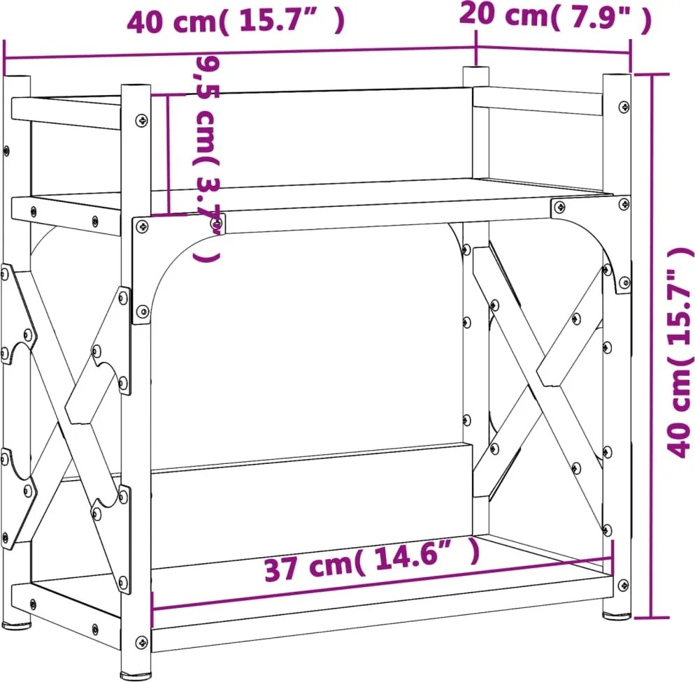 vidaXL Stojan na tiskárnu 2patrový 40 x 20 x 40 cm kompozit [833994] Barva: dub sonoma