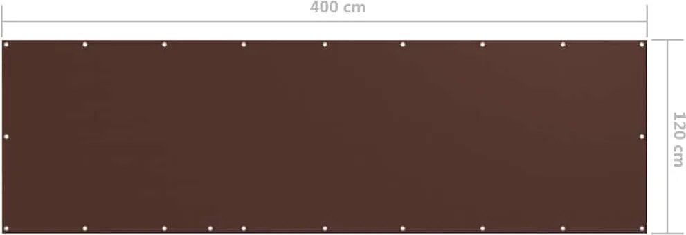 Balkónová zástěna hnědá 120 x 400 cm oxfordská látka 135077