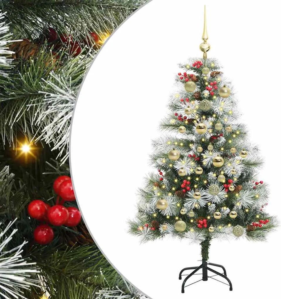 Umělý vánoční stromeček Zelená a bílá 120 cm PVC, kov a plast 3395165