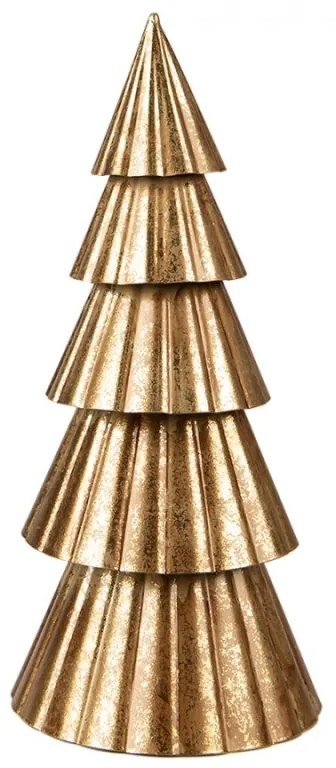 Zlatý antik kovový vánoční stromek – 14x30 cm