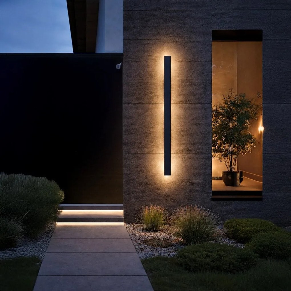 Exteriérové nástěnné LED svítidlo Wow, 1x LED 20w, 3CCT, černá, (120 cm)
