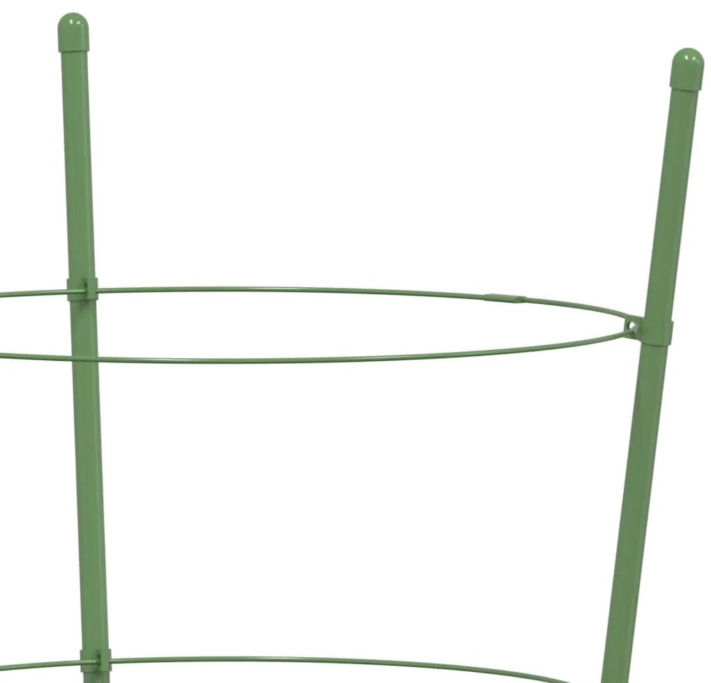 Opory pro zahradní rostliny se 4 kroužky 5 ks zelené 90 cm ocel