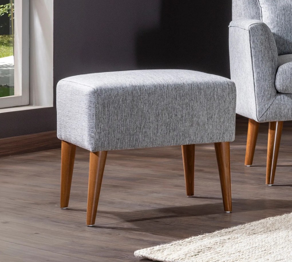 Atelier del Sofa Taburet Zeni Puf - Grey, Šedá