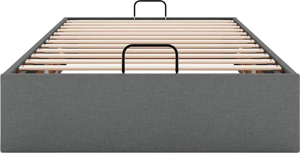 Osmanský rám postele bez matrací tmavě šedá 100x200 cm textil 3310855