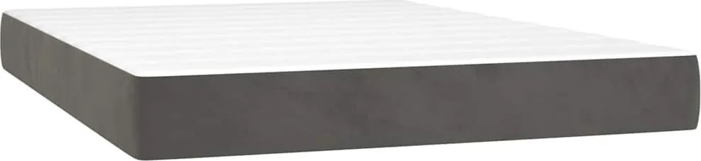 Box spring postel s matrací tmavě šedý 140 x 190 cm samet 3131076