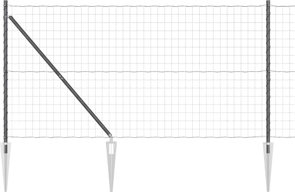 Evropský plot se hroty 10 x 1,4 m Ocel potažená PVC Šedá 3350706