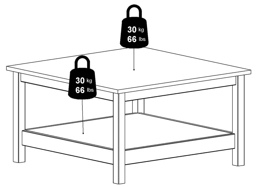 Konferenční stolek Alta - 81 x 45 x 81 cm | černý