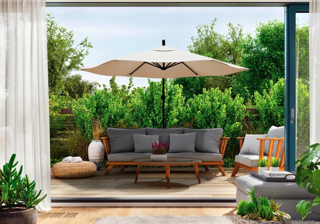 Zahradní skládací slunečník SUNVI 300 cm, béžový + obal zdarma