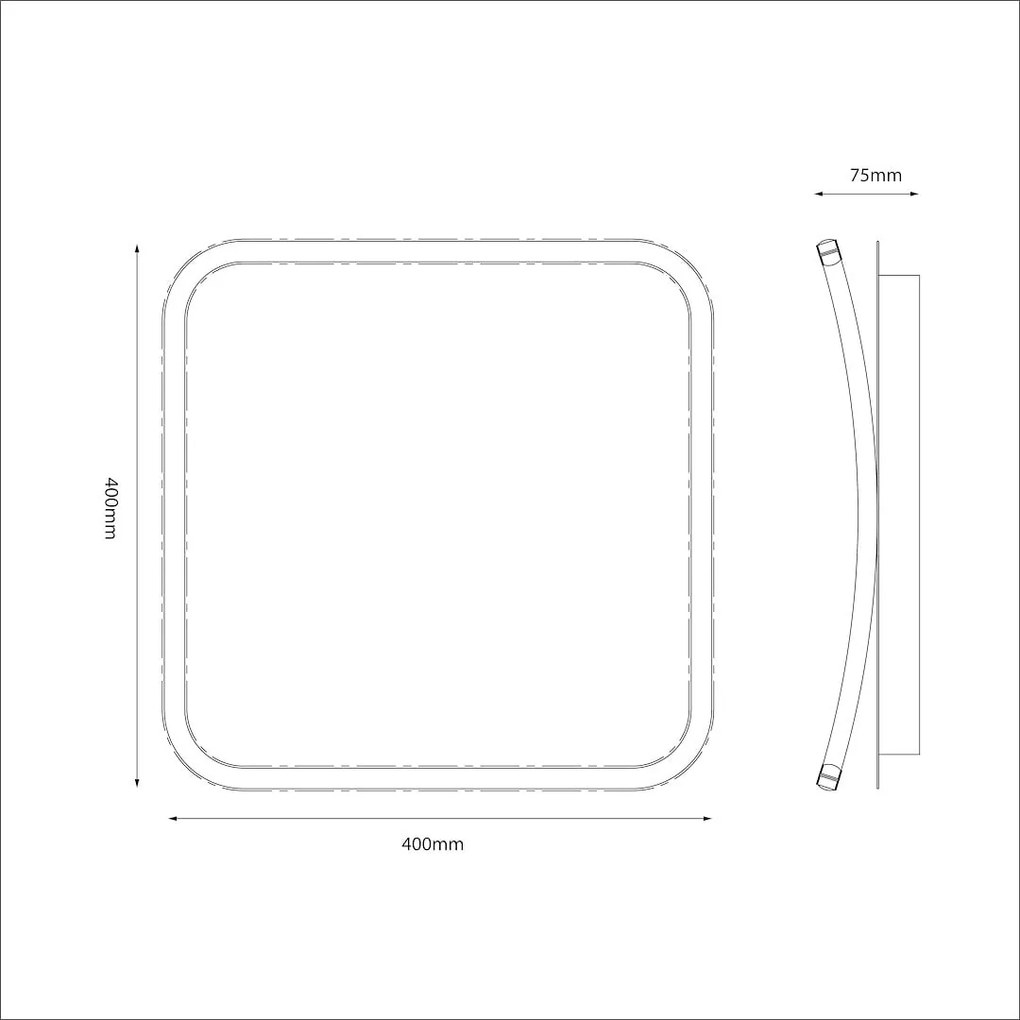 Stropní LED svítidlo Cali Square, 1x LED 30w, 4000k, b