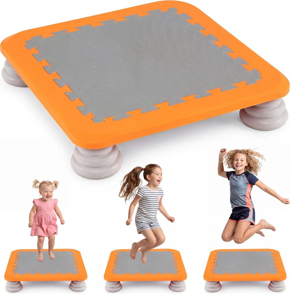 Costway Mini trampolína pro děti 65 cm velký trampolína odrazový – pomerančový