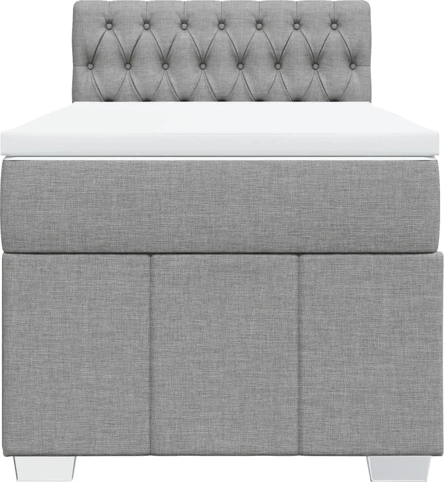 Box spring postel s matrací světle šedá 80 x 200 cm textil 3286902