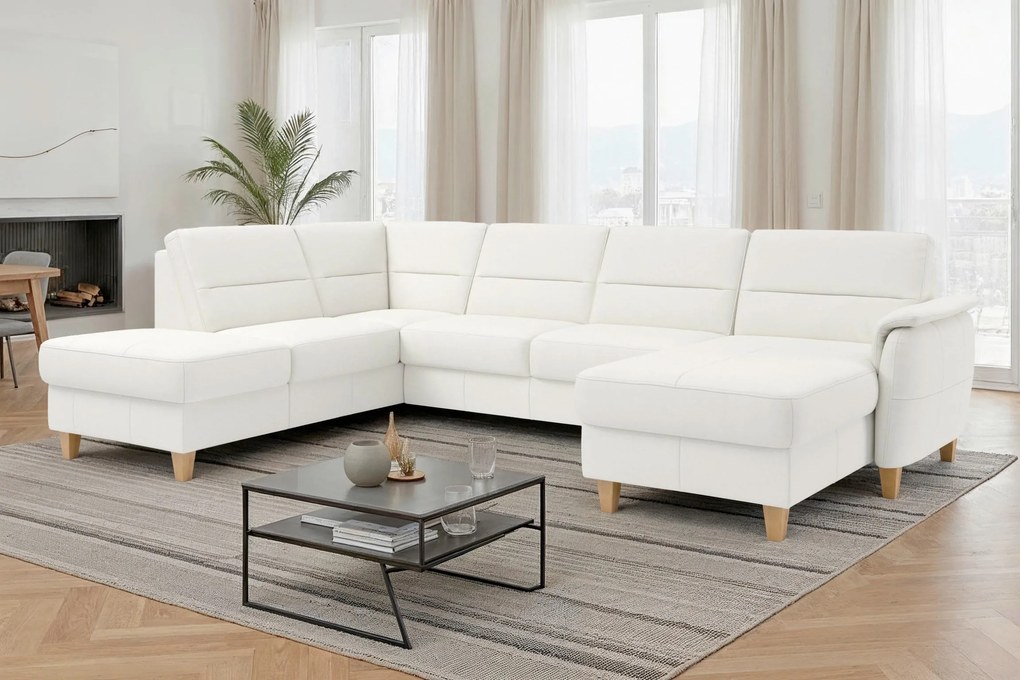 XXXLutz SEDACÍ SOUPRAVA, textil, kůže, bílá Sit & More - Sedací soupravy - 00014403326N