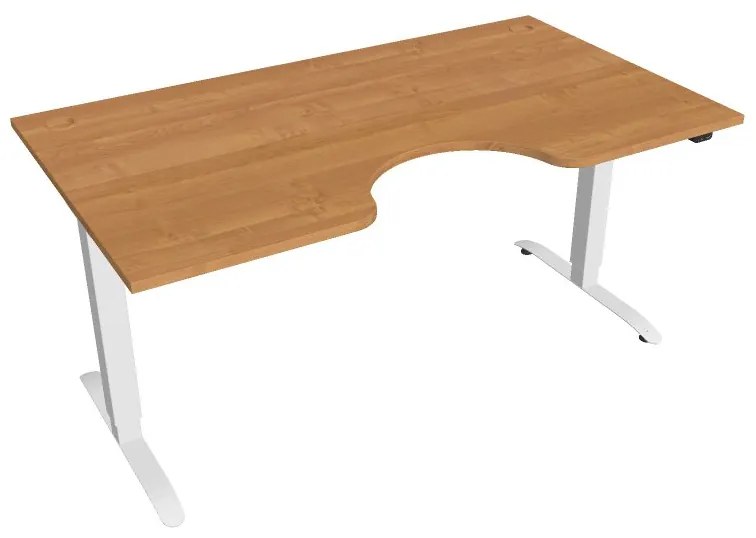 Hobis Motion Elektr. nastavitelný stůl 160x90 - HOBIS ERGO MOTION MSE 2 1600 Dekor stolové desky: olše, Barva kovové podnože: bílá