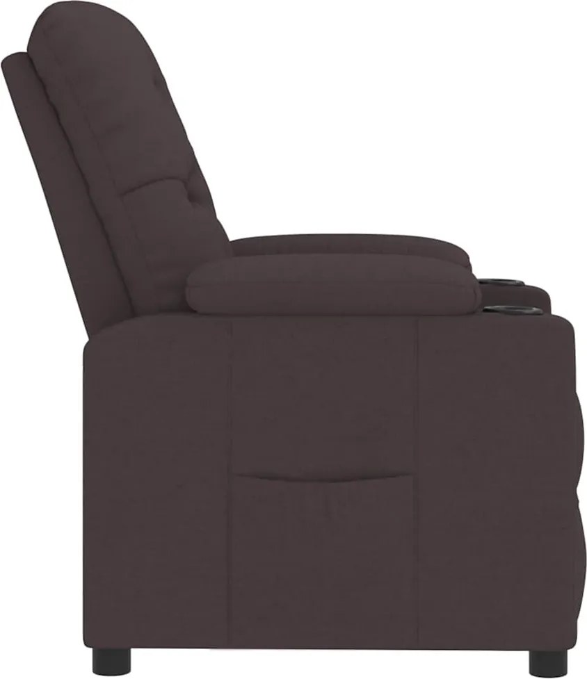 Polohovací křeslo tmavě hnědé textil 339107