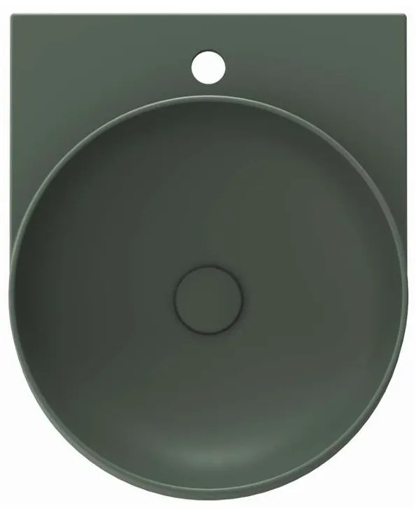 Ravak Yard - Umyvadlo 41x50 cm, bez přepadu, otvor pro baterii, Grey Green XJX08240000