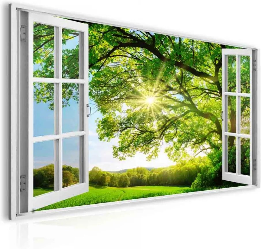 Obraz okno obrovský strom (30x20 cm) - InSmile ®