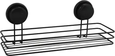 MSV MEGA VENTOUSES polička s přísavkami černá / ocel / 35 cm