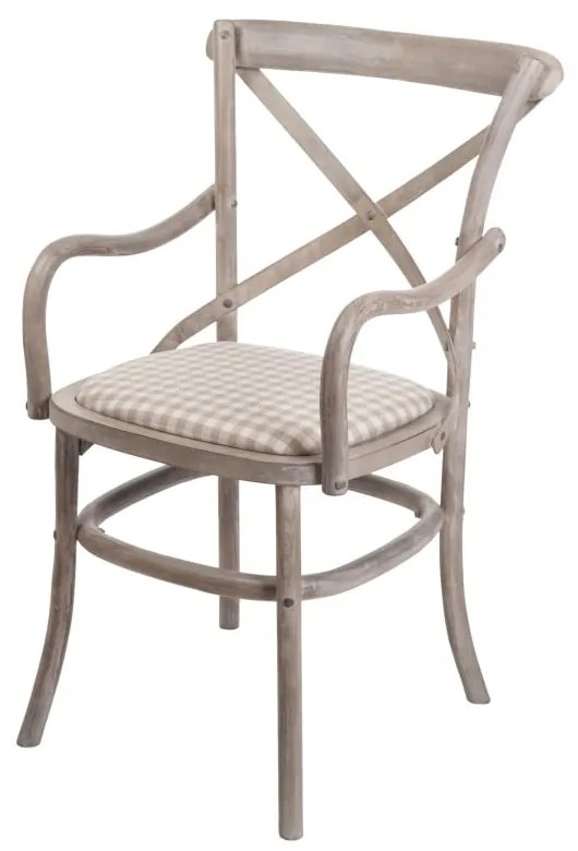 BonamiBéžová židle s područkami z březového dřeva Livin Hill Venezia
