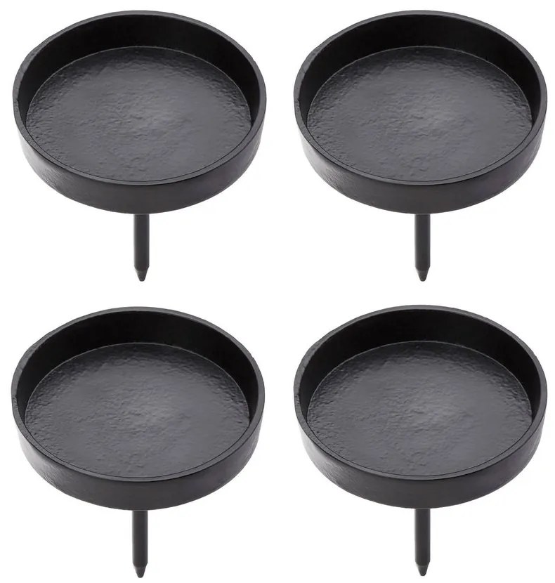 ADVENT Sada bodců na svíčku 8 cm 4 ks - černá