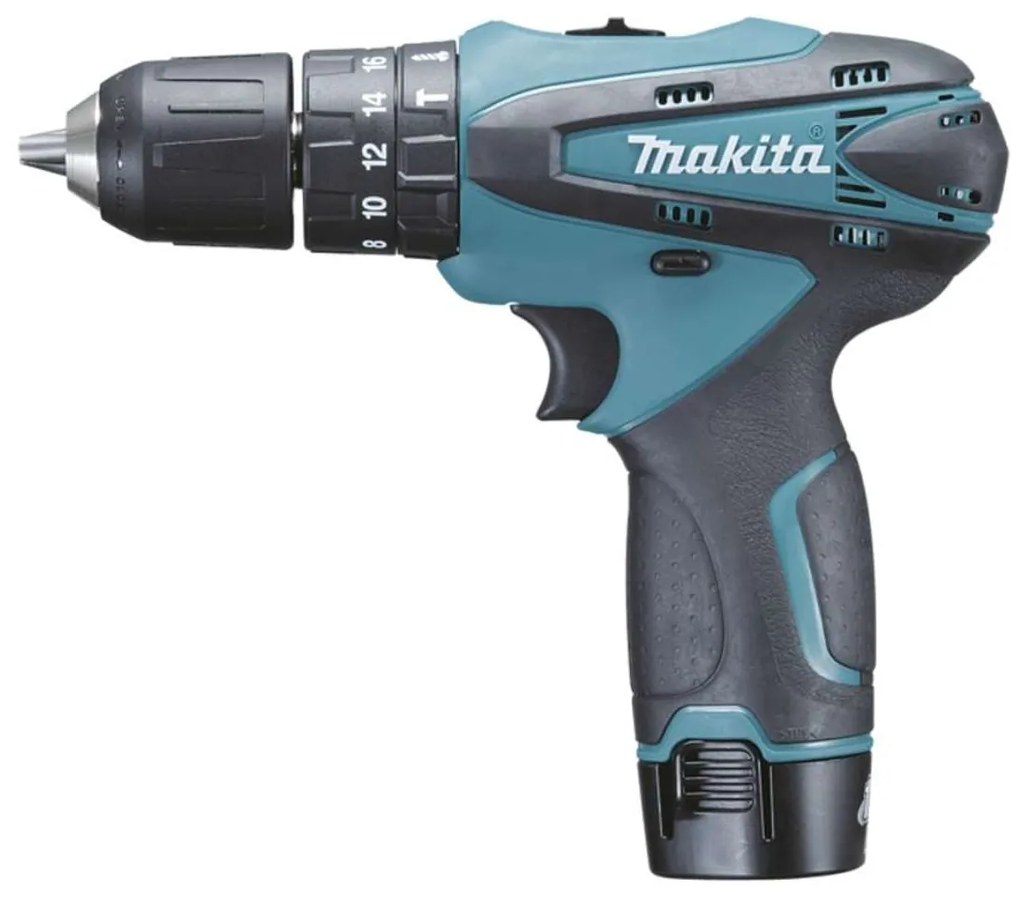 Makita - 10,8V AKU vrtačka s příklepem, 2x aku Li-ion 1,3 Ah, nabíječka HP330DWE