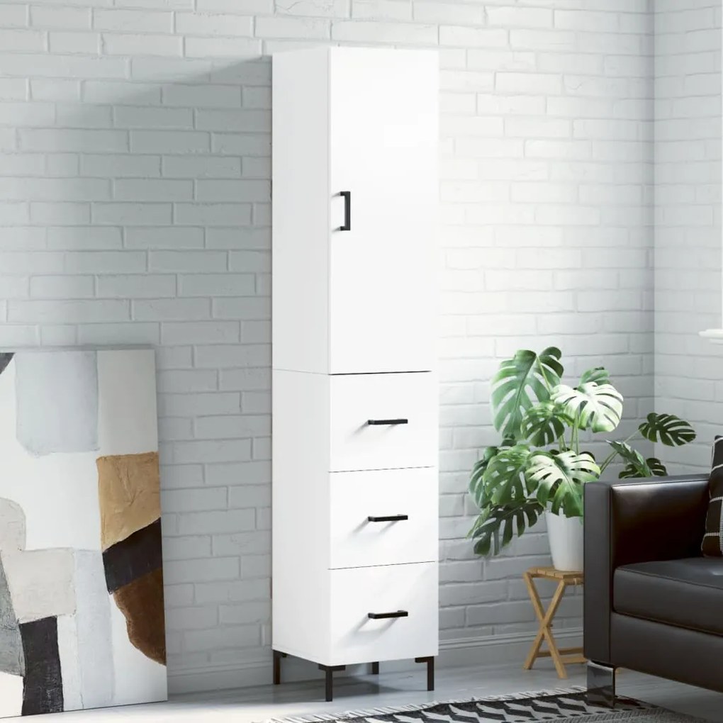 Skříň highboard bílá 34,5 x 34 x 180 cm kompozitní dřevo