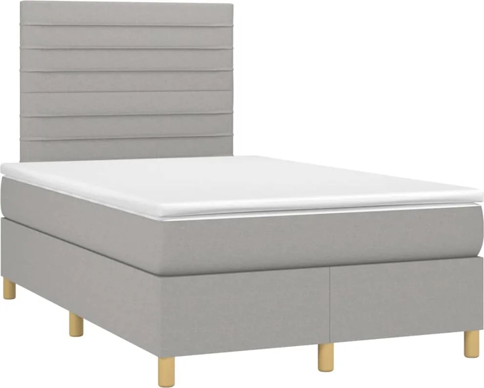 Box spring postel s matrací světle šedá 120 x 200 cm textil 3142401