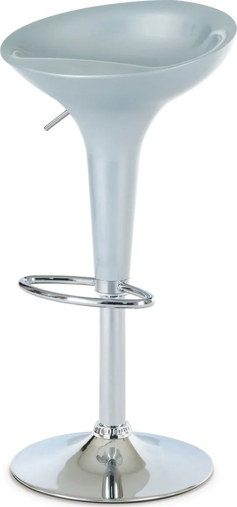 Autronic Barová židle AUB-9002 SIL, plast/chrom, stříbrná