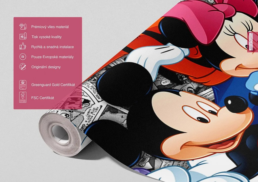 Dětská fototapeta na zed' Mickey Mouse Temné Komiksy, Disney | 360 x 254 cm | DFTD 2225
