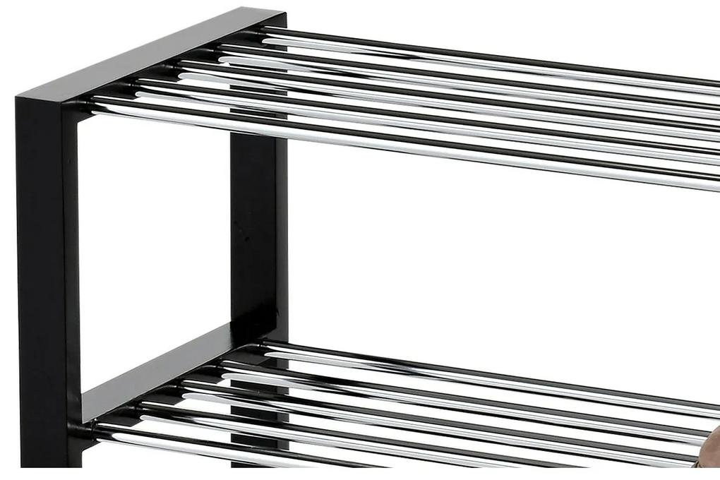 Botník 4 patra, černá, 80 x 30 x 73 cm
