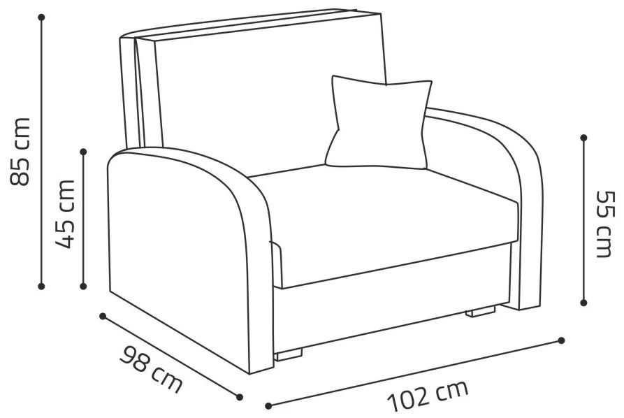 FN Rozkládací křeslo Vivian Gold I - Aragon 90