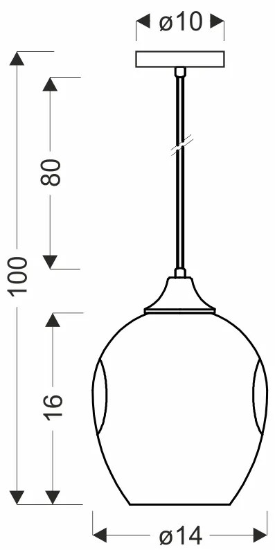 Černo-hnědý závěsný lustr Aspa pro žárovku E27  - Candellux