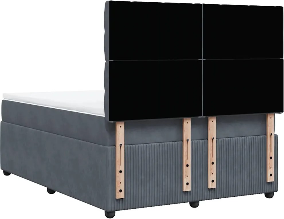 Box spring postel s matrací tmavě šedá 160x200 cm samet 3292389