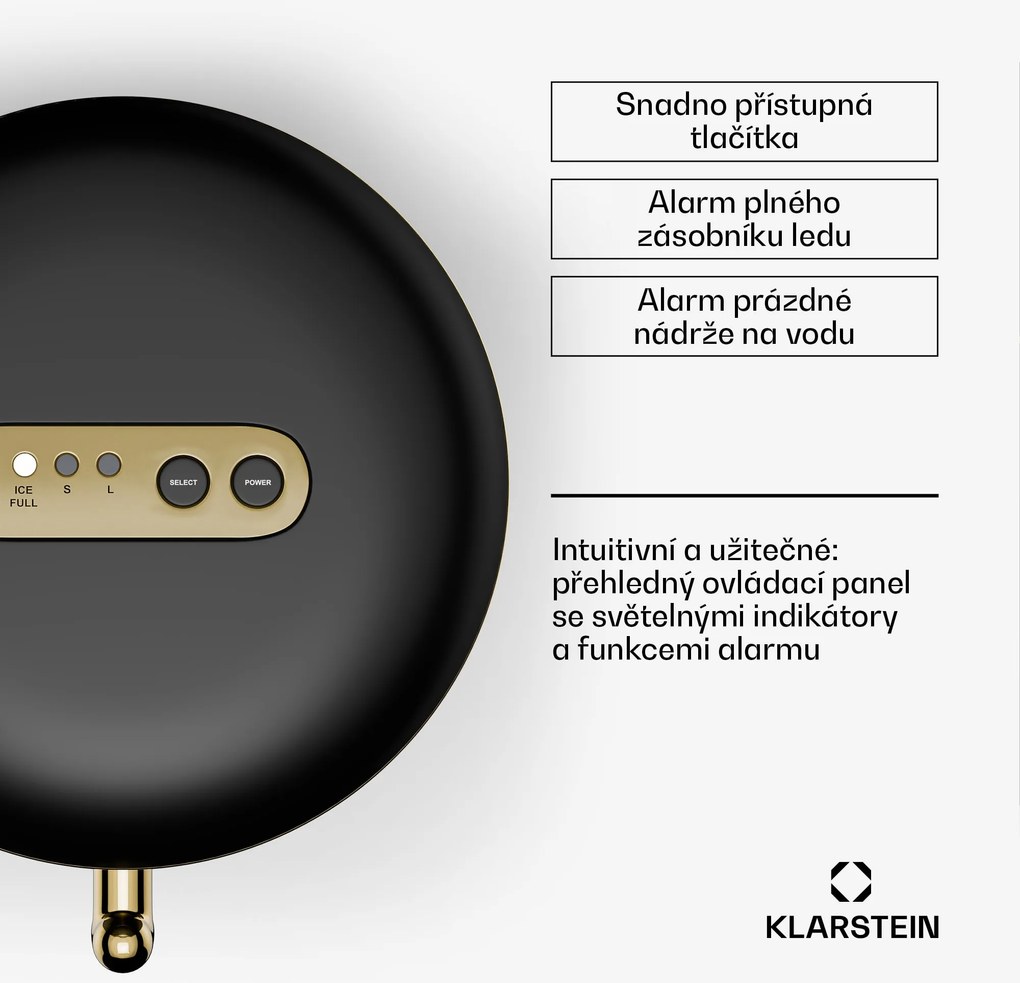 Klarstein Passau , výrobník ledu, 15 kg/24 h, 2 velikosti, Auto-Clean