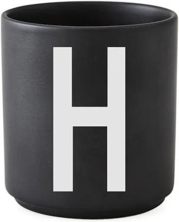 Porcelánový hrnek H DESIGN LETTERS - černý