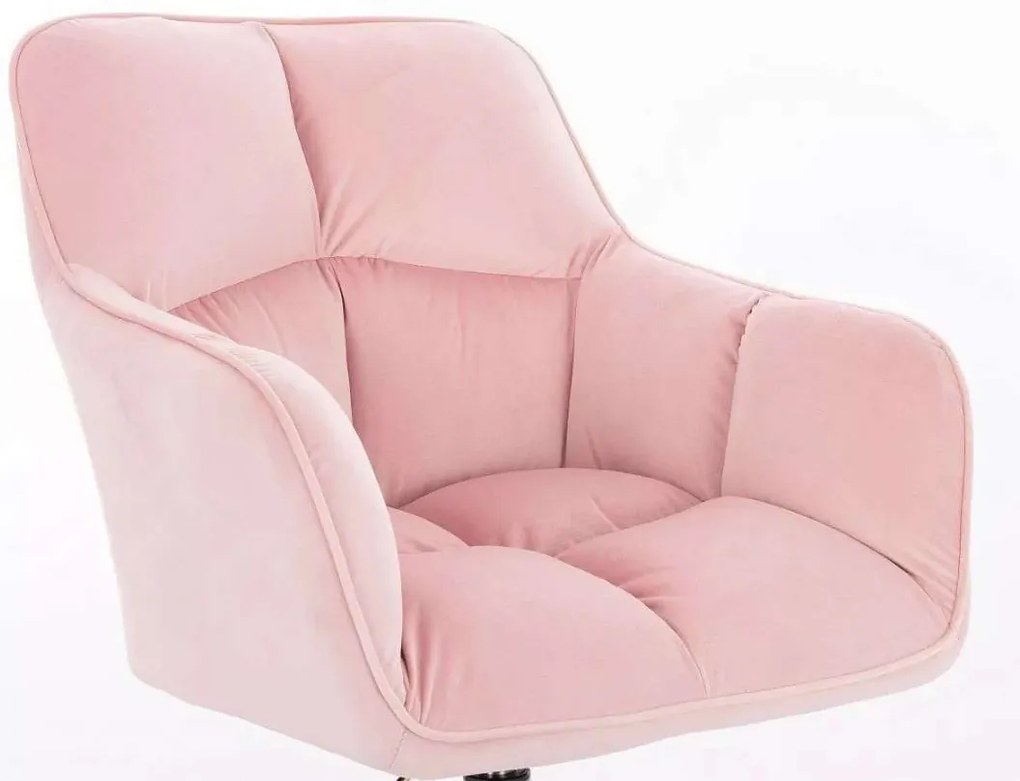 LuxuryForm DESIGN Otočné křeslo AMALFI VELUR na černém talíři - růžové
