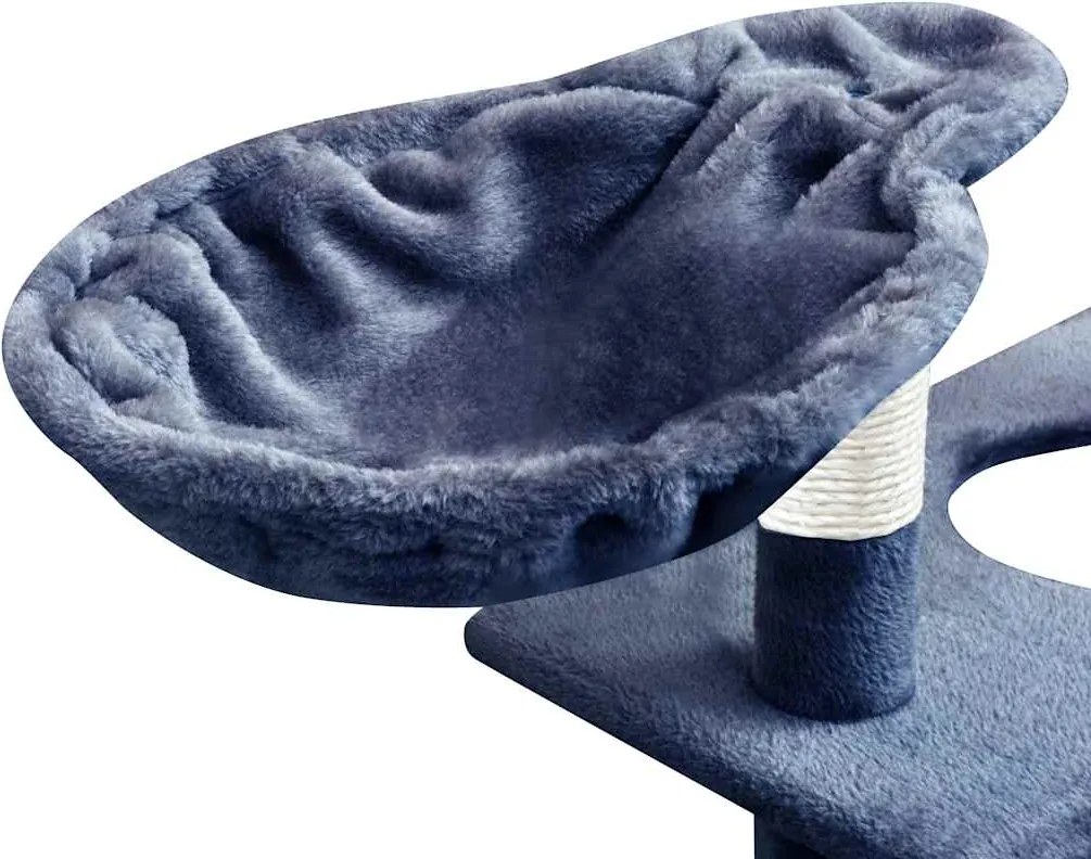 Škrabadlo pro kočky se sisalovými sloupky, 150 cm, tmavě modrá 170489