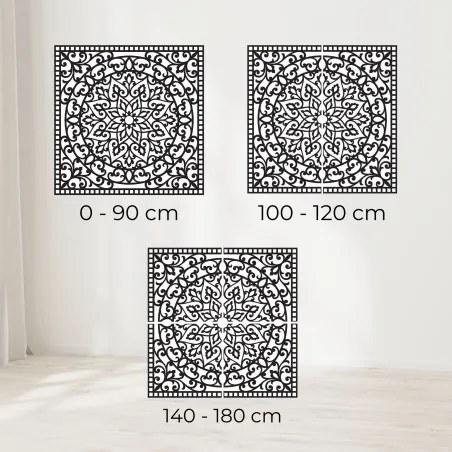 Dřevěná čtvercová mandala - elegantní dekorace do obývacího pokoje | SENTOP PR0514