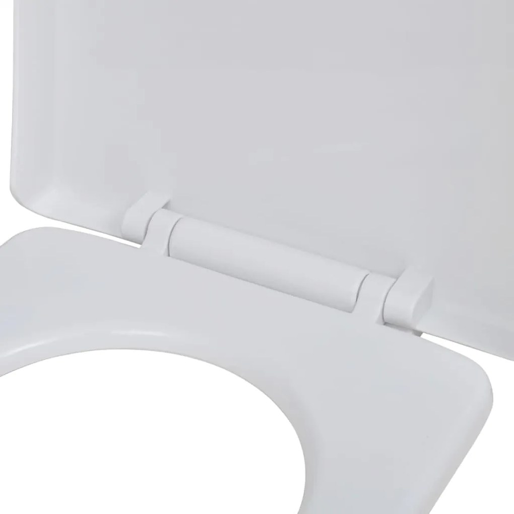 Bílé WC sedátko s pomalým sklápěním čtvercové - Default Title