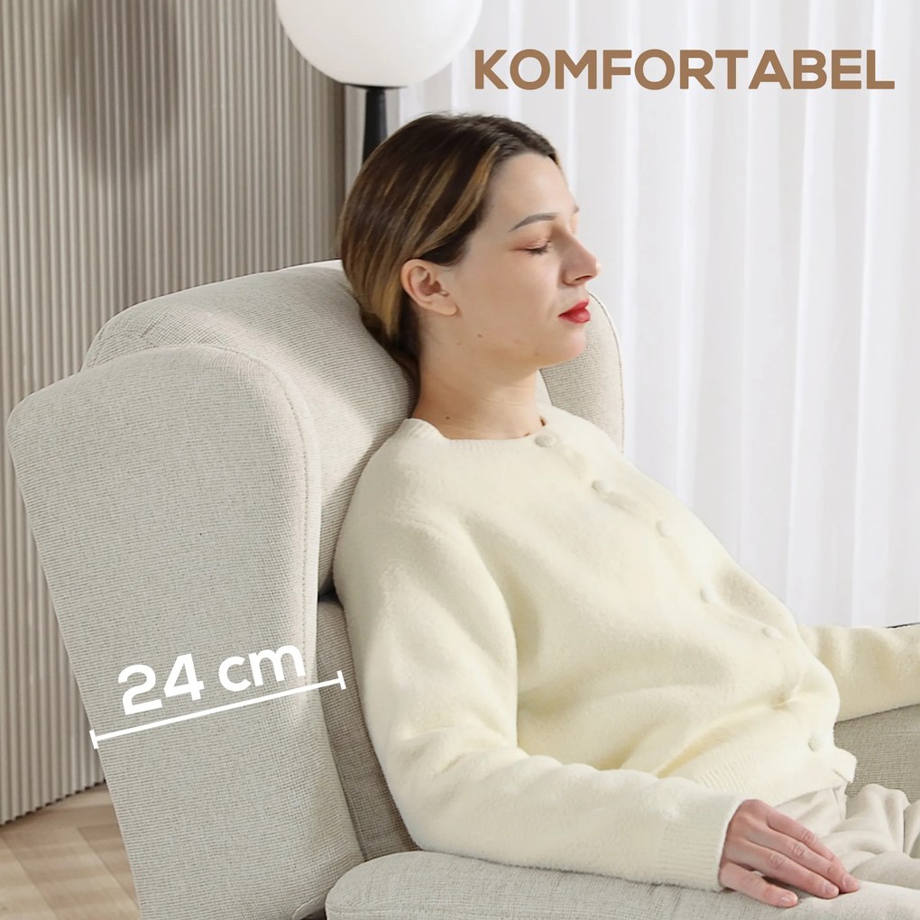 HOMCOM Křeslo s polohovací funkcí, TV Křeslo s jádrem z kapesních pružin, Polstrované křeslo, Relaxační křeslo s nosností až 150 kg pro obývací pokoj…