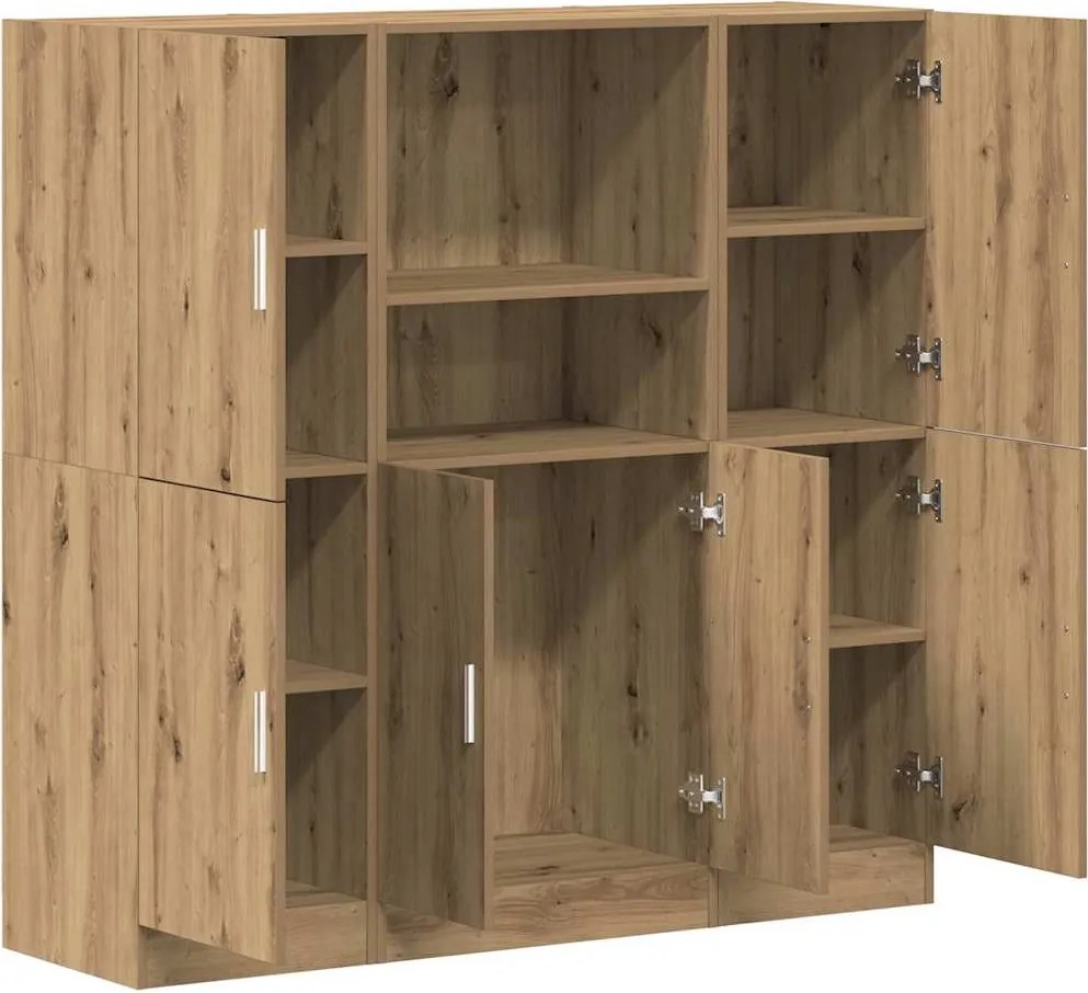 Sada 3 kusů kuchyňských skříněk dub artisan kompozitní dřevo 3324159