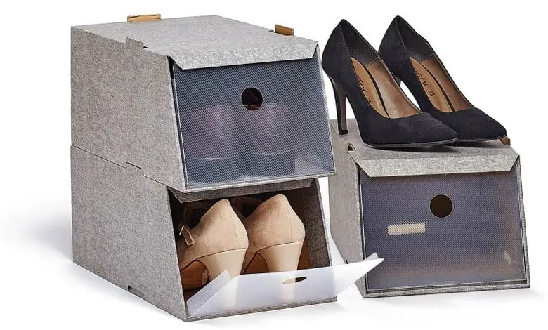 Sada 3 úložných boxů na boty Domopak