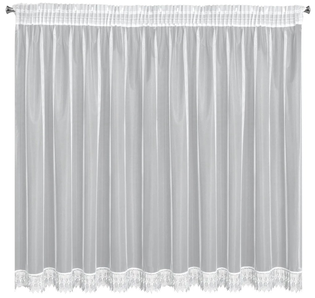 ZÁCLONA NA PÁSCE SARI 400X145 CM BÍLÁ