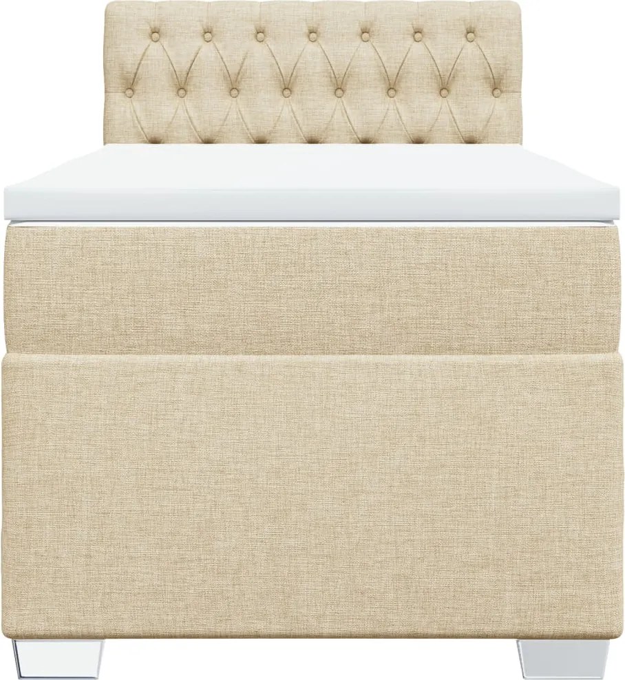 Box spring postel s matrací krémová 80 x 200 cm textil 3285727