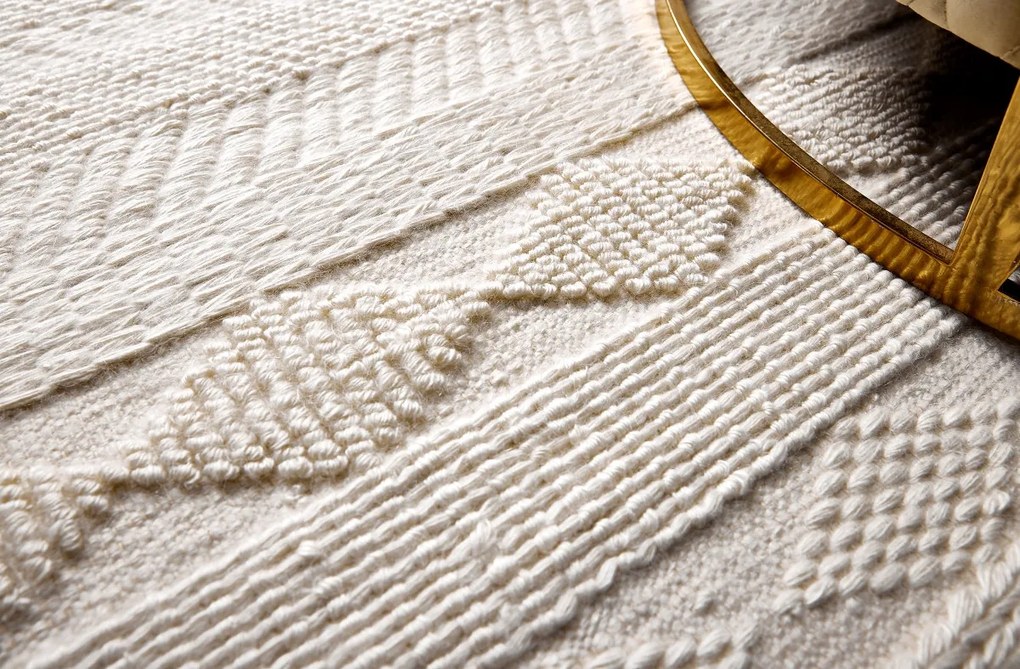 Diamond Carpets India, Ručně vázaný kusový koberec Winter DESP P88 Mohair White, 140x200, bílá, ložnice