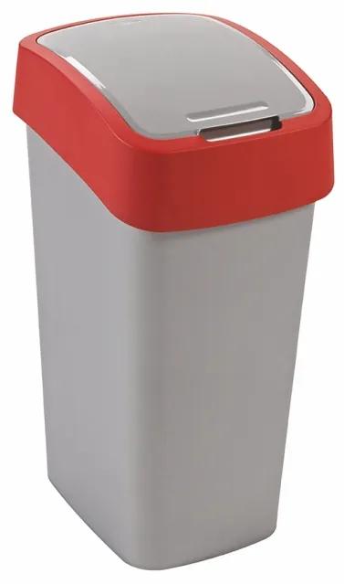 Odpadkový koš s houpacím víkem - CURVER FLIPBIN, 45 l Barva: červená