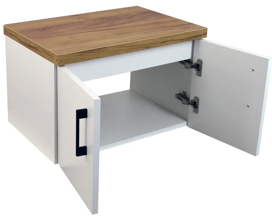 Comodo Koupelnová skříňka pod deskové umyvadlo Agria II W 60-HD - bílá/zlatý dub