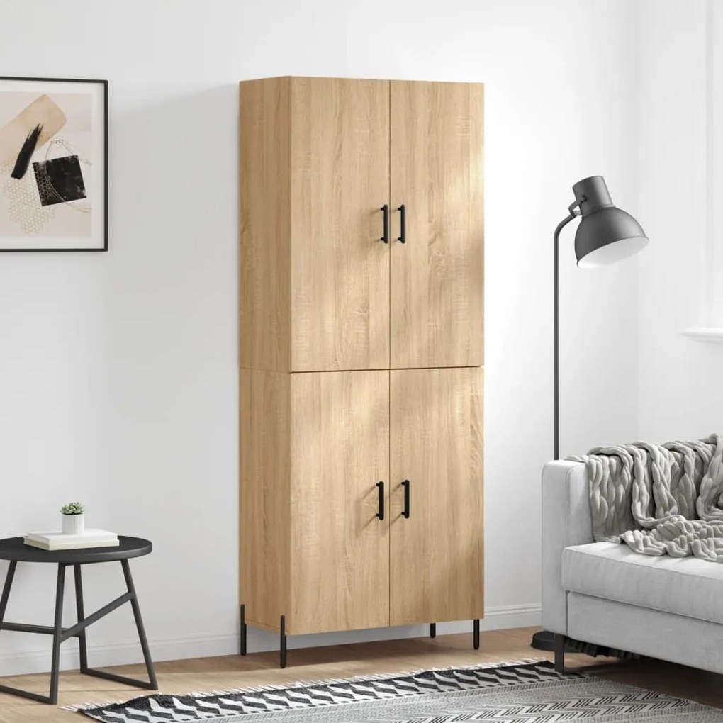 vidaXL Skříň highboard 69,5 x 34 x 180 cm kompozitní dřevo [3195685] Barva: hnědý dub