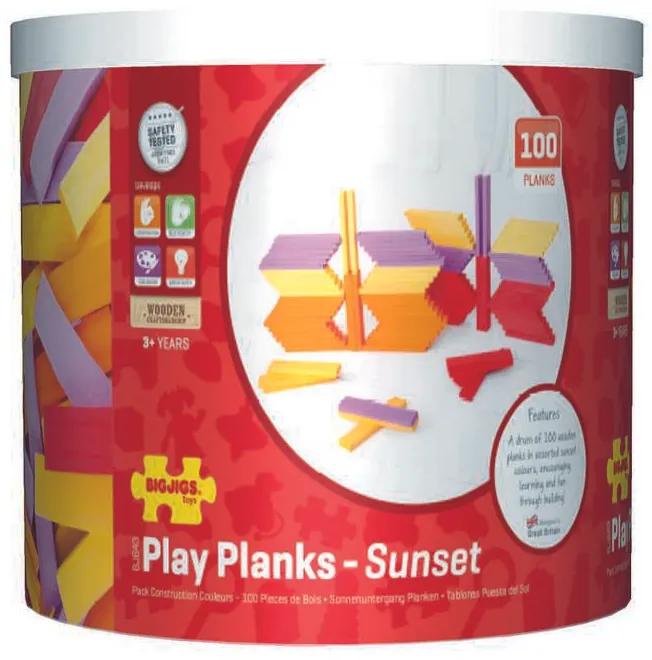 Bigjigs Toys Dřevěné hrací desky Západ slunce, 100 dílů