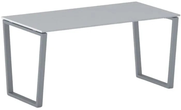 Kancelářský stůl PRIMO IMPRESS, 160x80 cm, šedostříbrná podnož, šedá